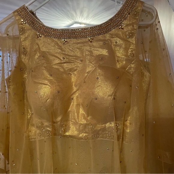 Dresses | Elegant Gold Embellished Dress | Poshmark
